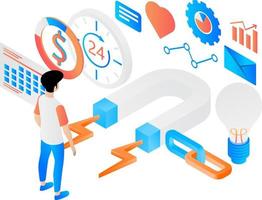 Marketing strategy flat illustration with content magnet 5845577 Vector ...