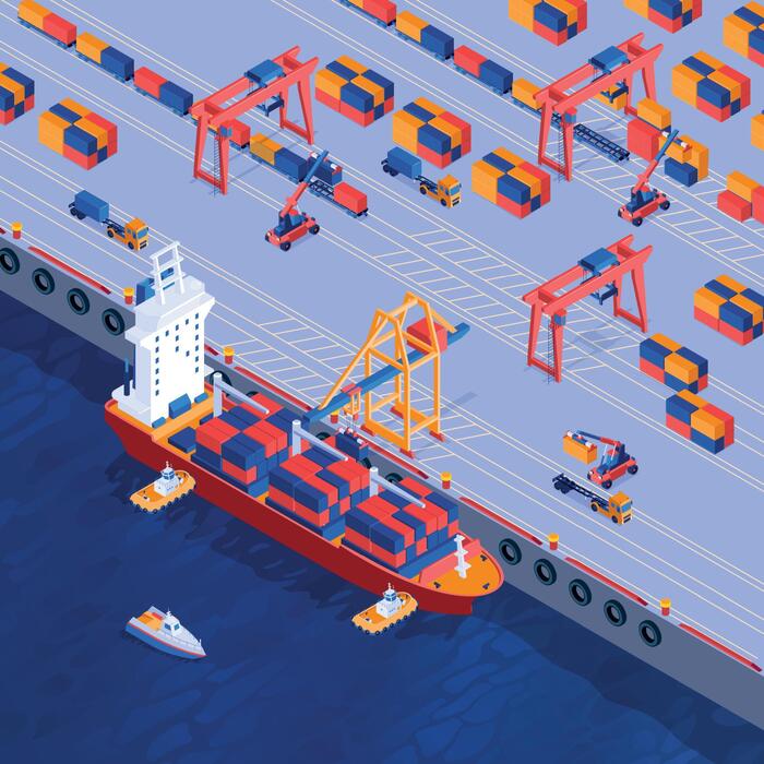 Container Terminal Vector Art, Icons, and Graphics for Free Download