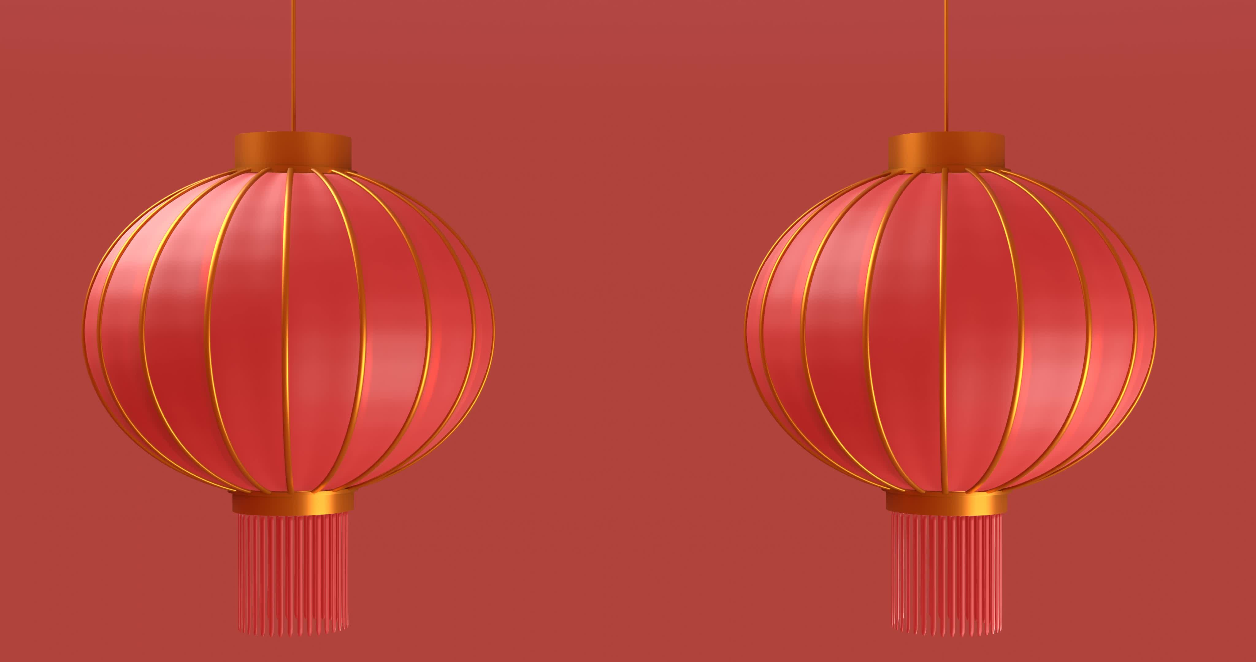 happy Chinese new year lantern. 3d rendering 5905584 Stock Video at ...