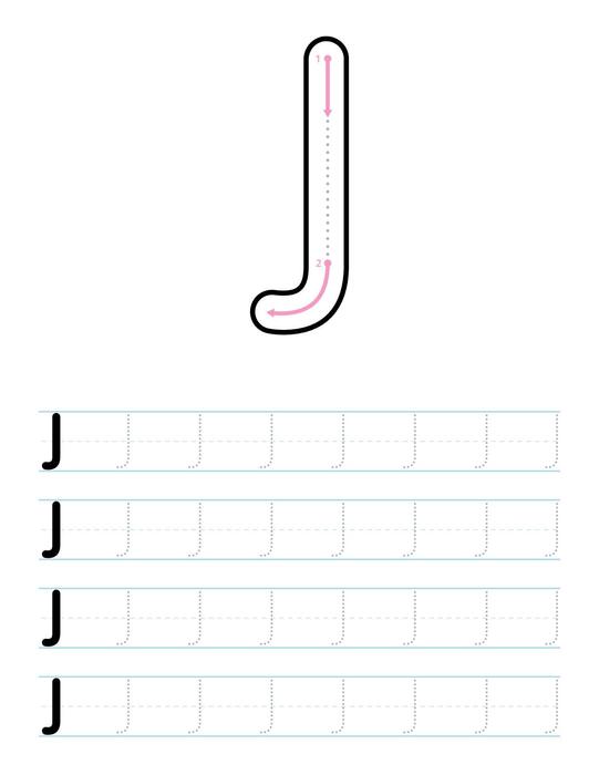 Letter J Tracing Vector Art, Icons, and Graphics for Free Download