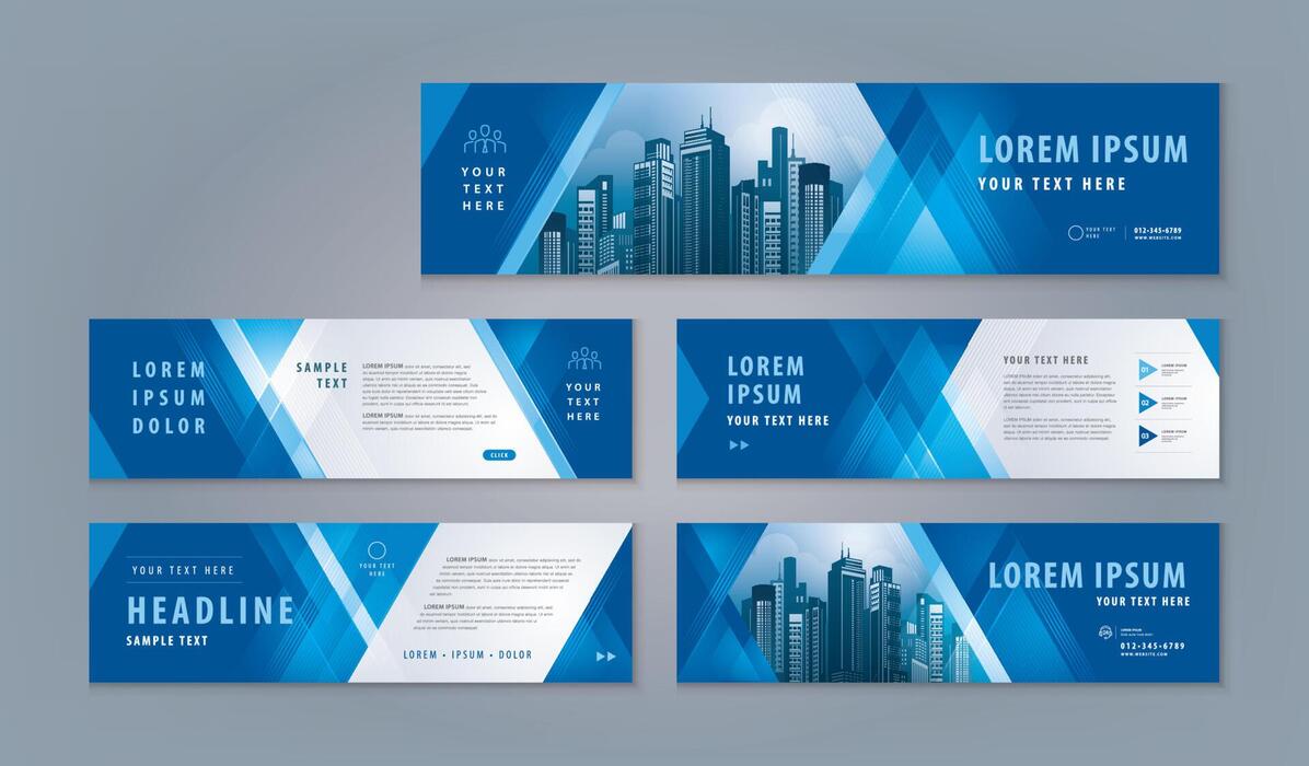 Blue Web Banner Vector Art, Icons, and Graphics for Free Download