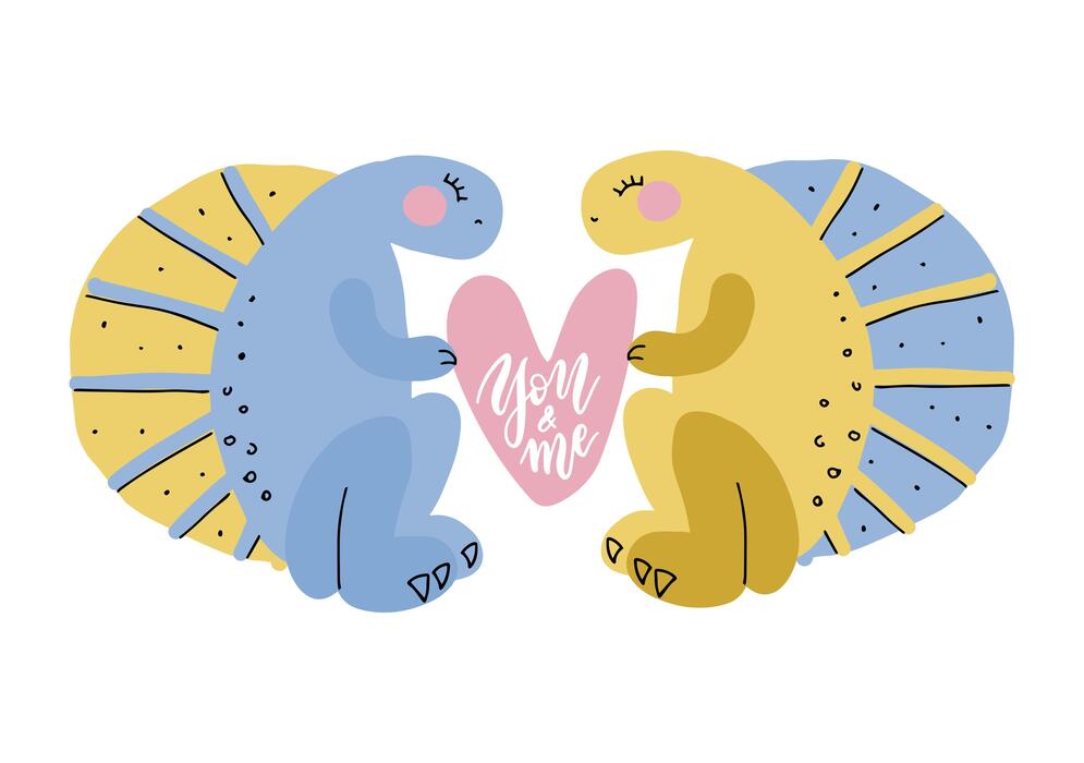 Dinosaur Valentine Vector Art, Icons, and Graphics for Free Download