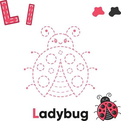 Letter L Tracing Alphabet Worksheets Vector Art, Icons, and Graphics ...