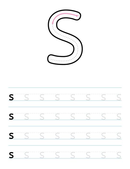 Letter S Tracing Vector Art, Icons, and Graphics for Free Download