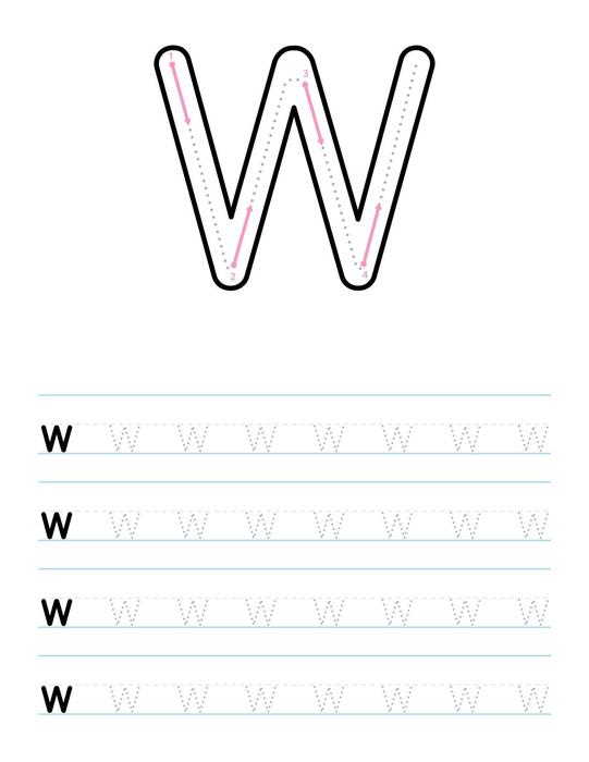 Trace Letter W Vector Art, Icons, and Graphics for Free Download