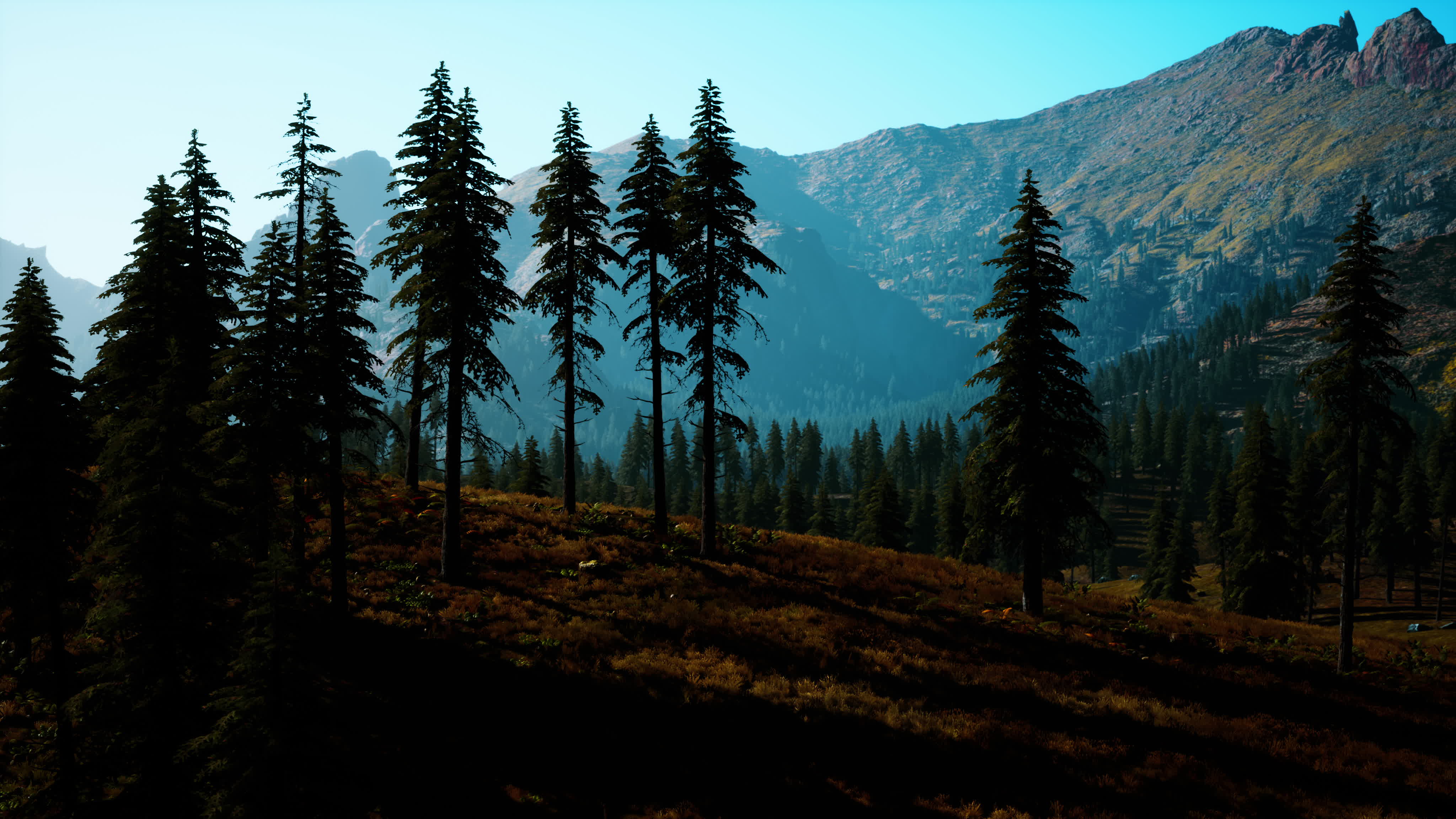 Landscape view of the mountain range with trees in the fall 6122935 ...
