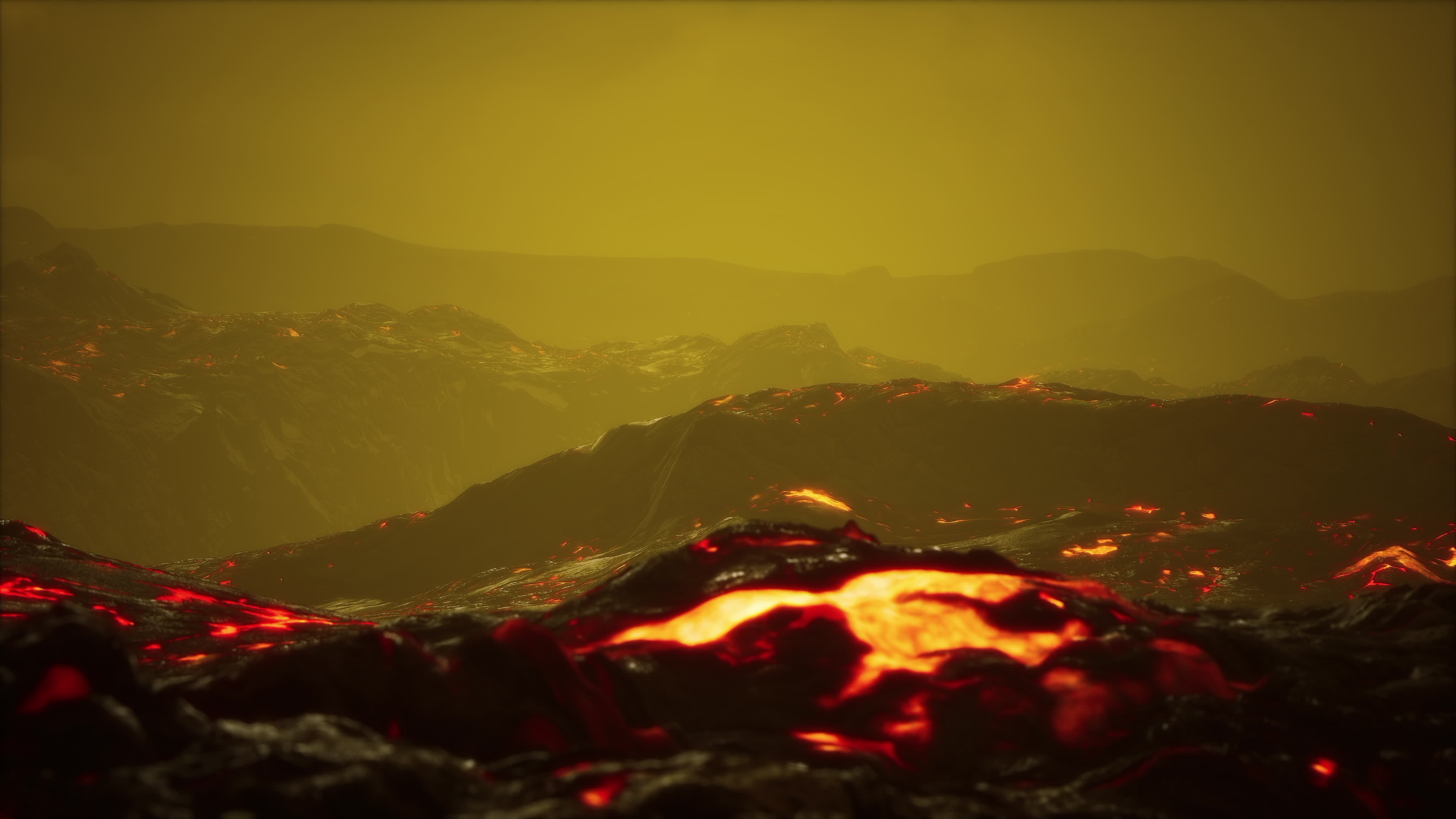 lava fields in the end of the eruption of the volcano 6129271 Stock ...
