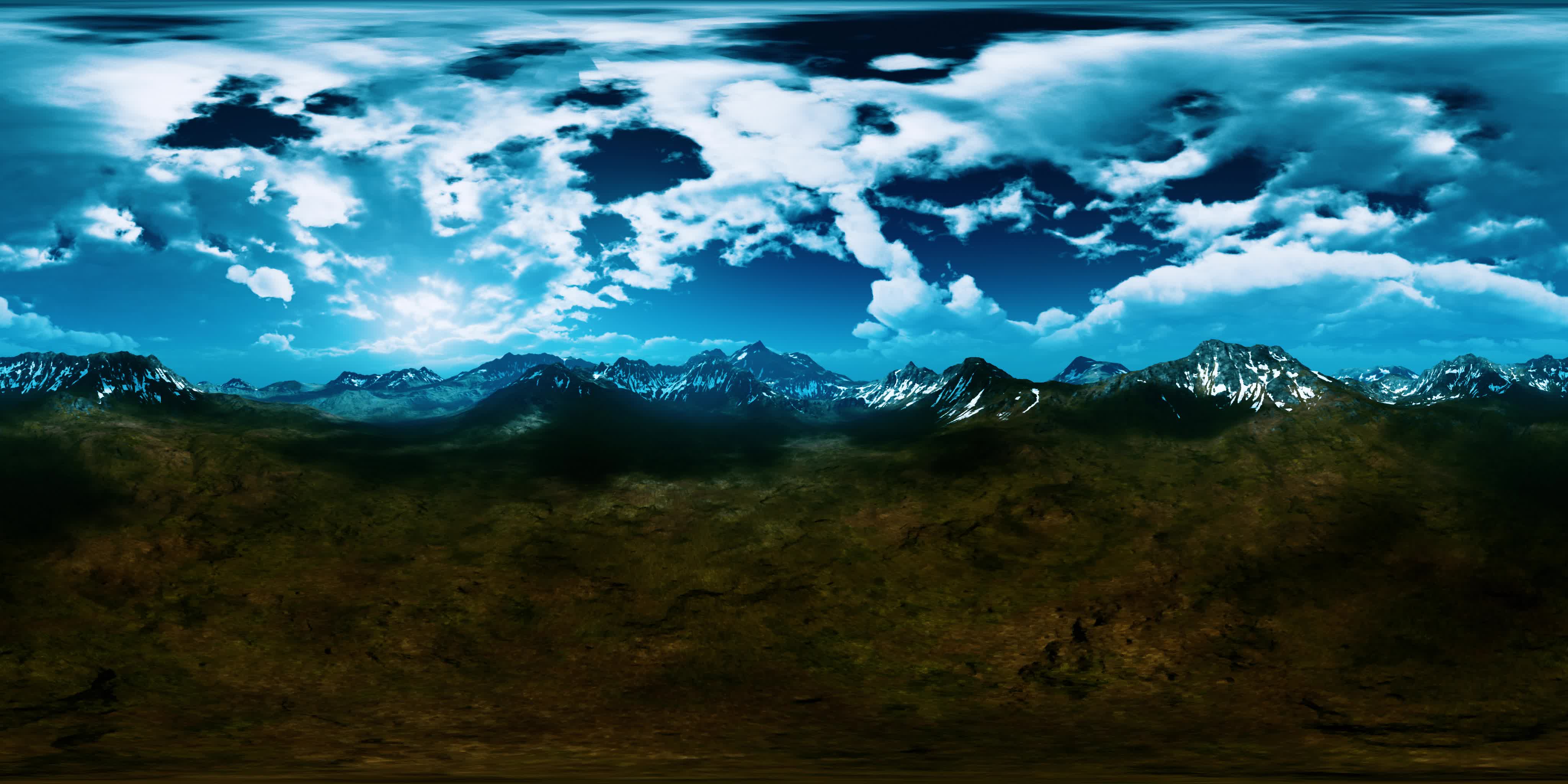 VR360 green hills and snowy peaks 6195295 Stock Video at Vecteezy