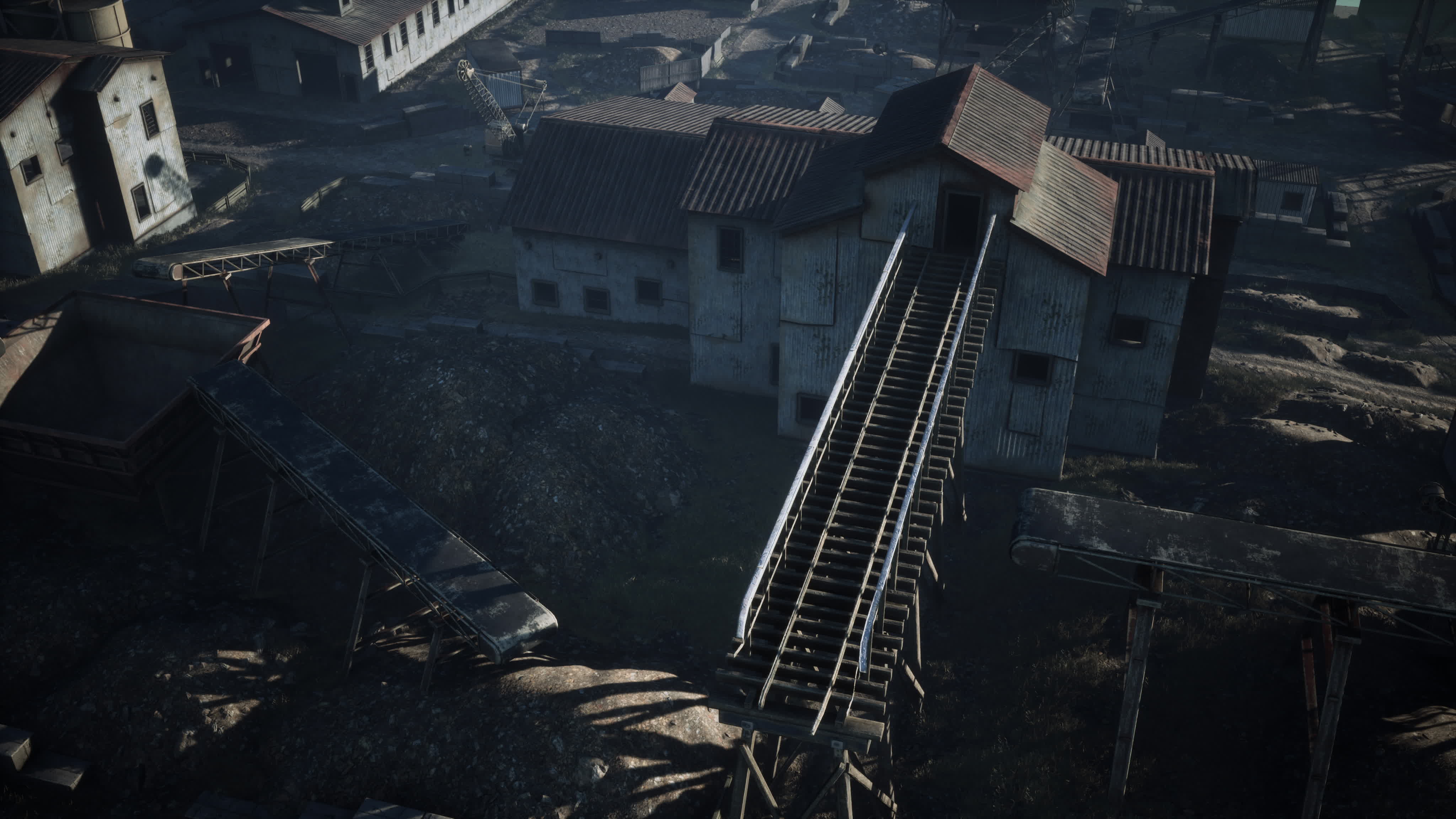 Aerial view of old abandoned mine 6296007 Stock Video at Vecteezy