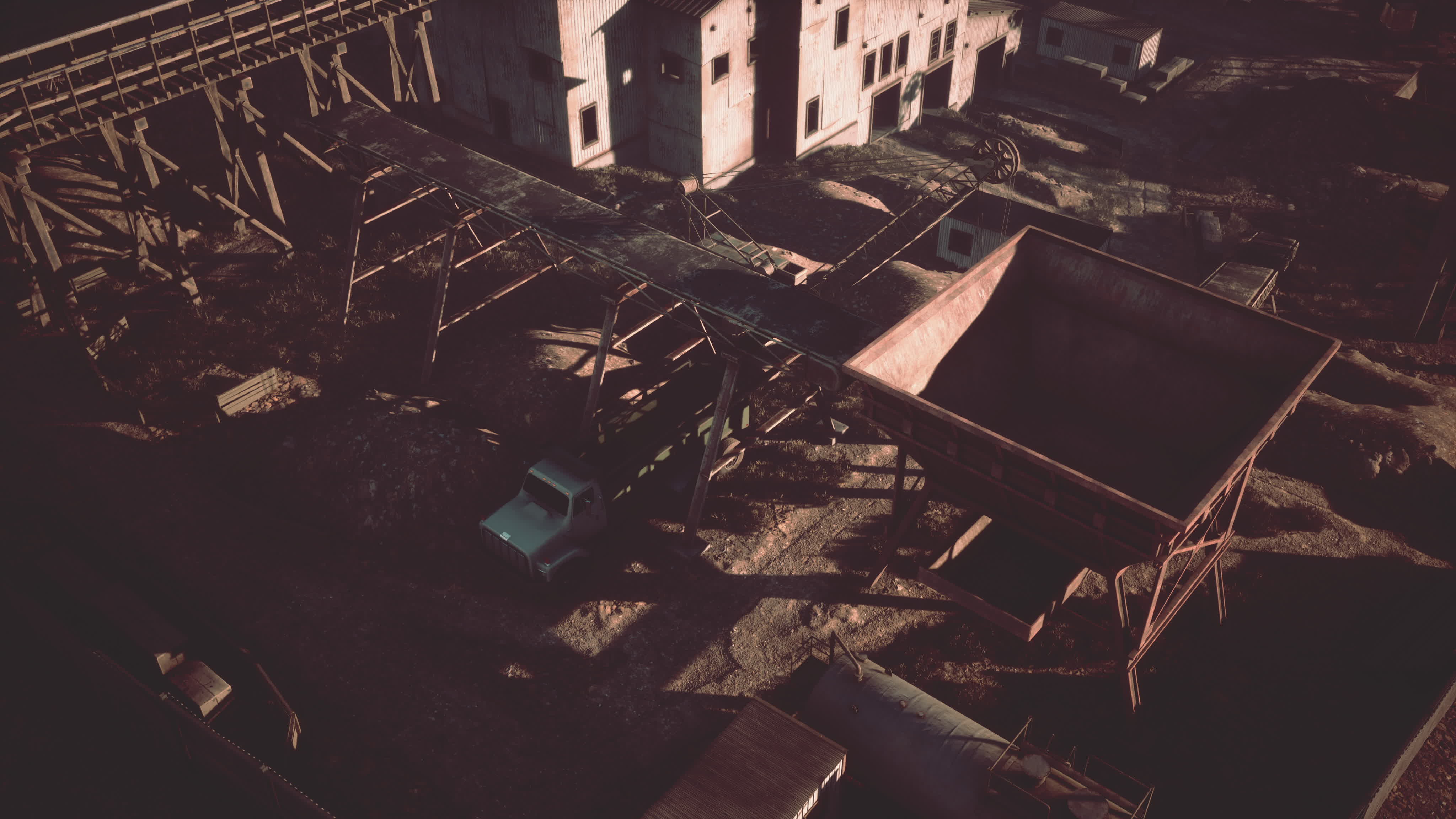 Aerial view of old abandoned mine 6296032 Stock Video at Vecteezy