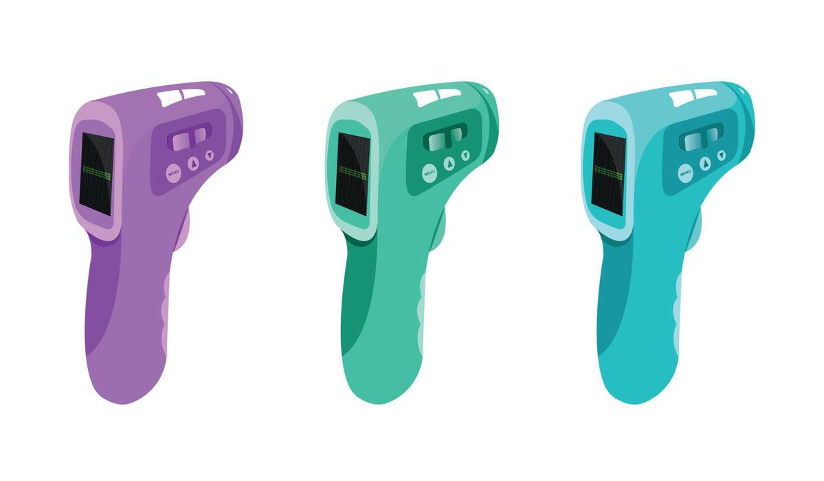 Thermometer Gun Vector Art Icons And Graphics For Free Download