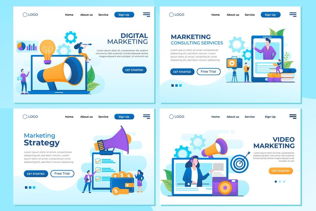 Digital Marketing Website Vector Art, Icons, and Graphics for Free Download