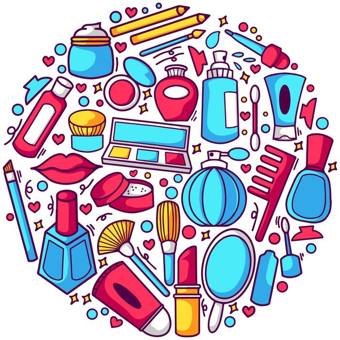 Makeup Doodle Vector Art, Icons, and Graphics for Free Download
