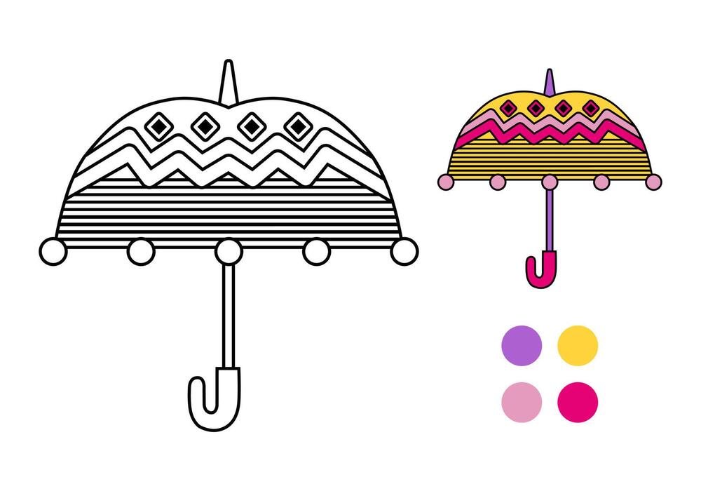 Umbrella Coloring Page Vector Art, Icons, and Graphics for Free Download