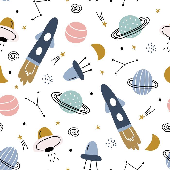 Space Seamless Pattern Vector Art, Icons, and Graphics for Free Download