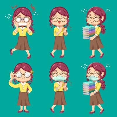 Teacher Cartoon Vector Art, Icons, and Graphics for Free Download