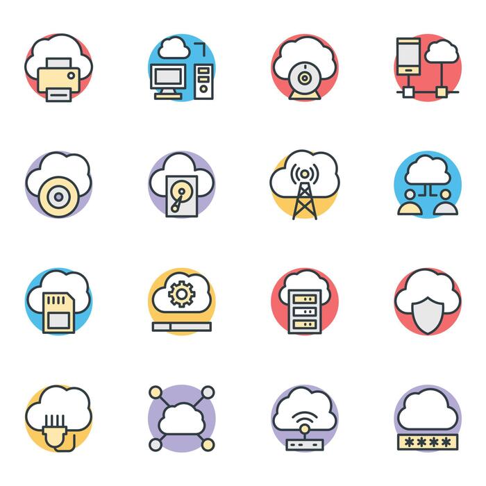 Cloud Computing Icons Vector Art, Icons, and Graphics for Free Download