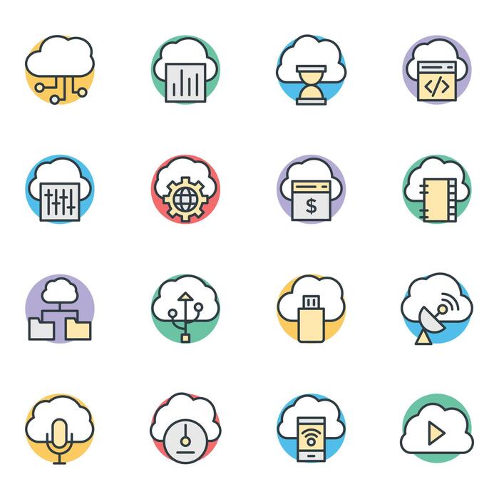 Cloud Computing Icons Vector Art, Icons, and Graphics for Free Download