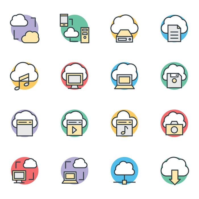 Cloud Computing Icons Vector Art, Icons, and Graphics for Free Download
