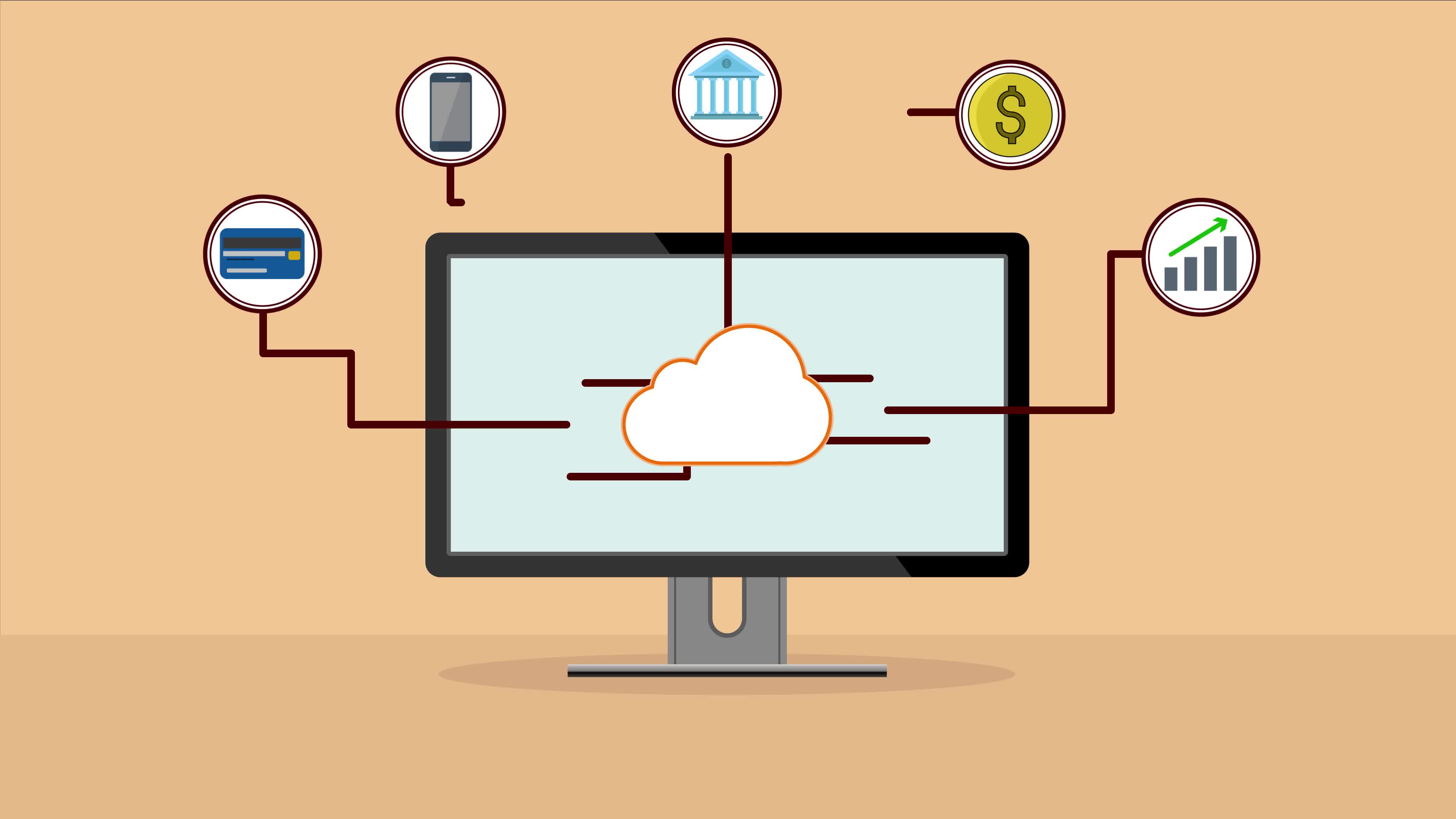 Animation of Cloud data computing, Business cloud marketing, Digital ...