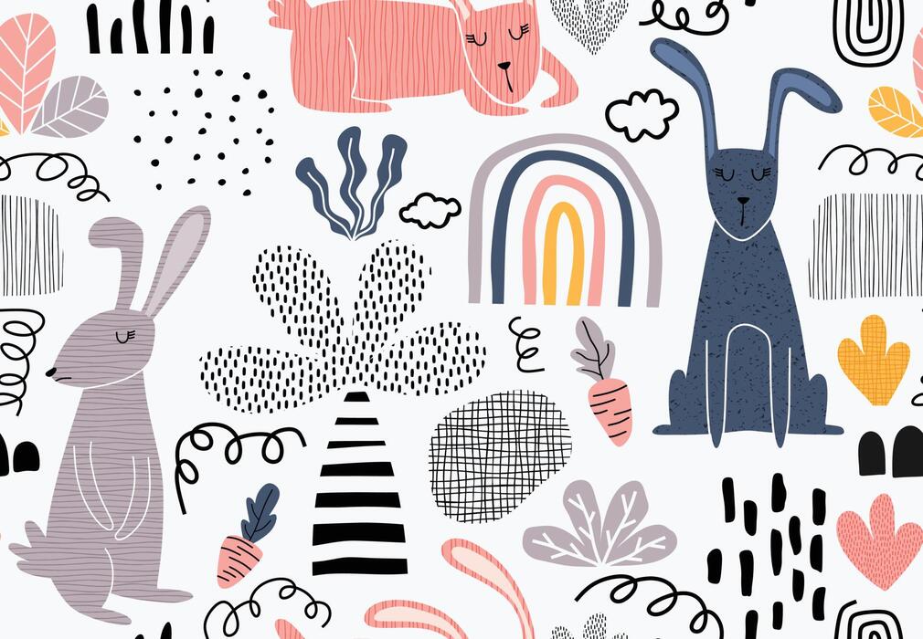 Rabbit Seamless Vector Art, Icons, and Graphics for Free Download