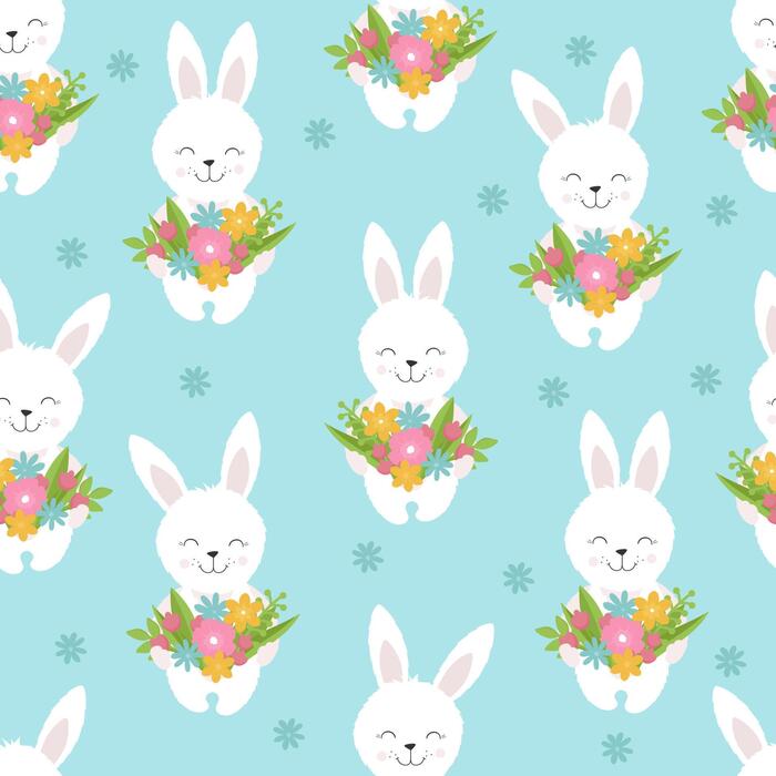 Rabbit Seamless Pattern Vector Art, Icons, and Graphics for Free Download