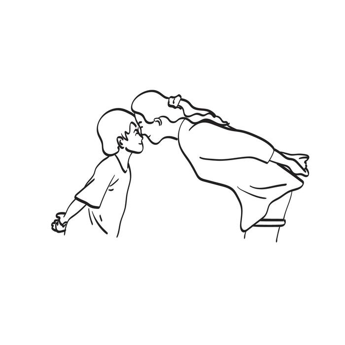 Children Line Drawing Vector Art, Icons, and Graphics for Free Download