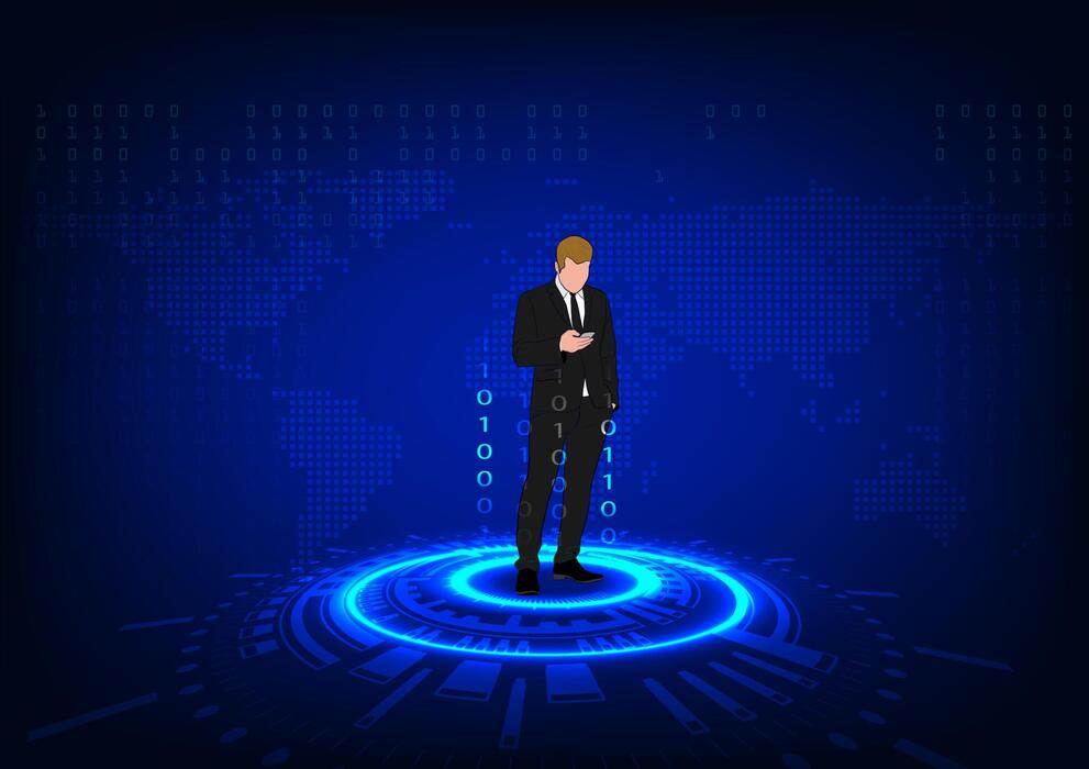 Man Using Computer Vector Art, Icons, and Graphics for Free Download