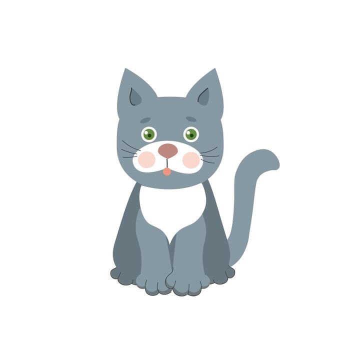 Gray Cat Vector Art, Icons, and Graphics for Free Download