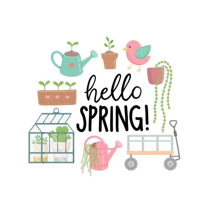 Hello Spring Vector Art, Icons, and Graphics for Free Download