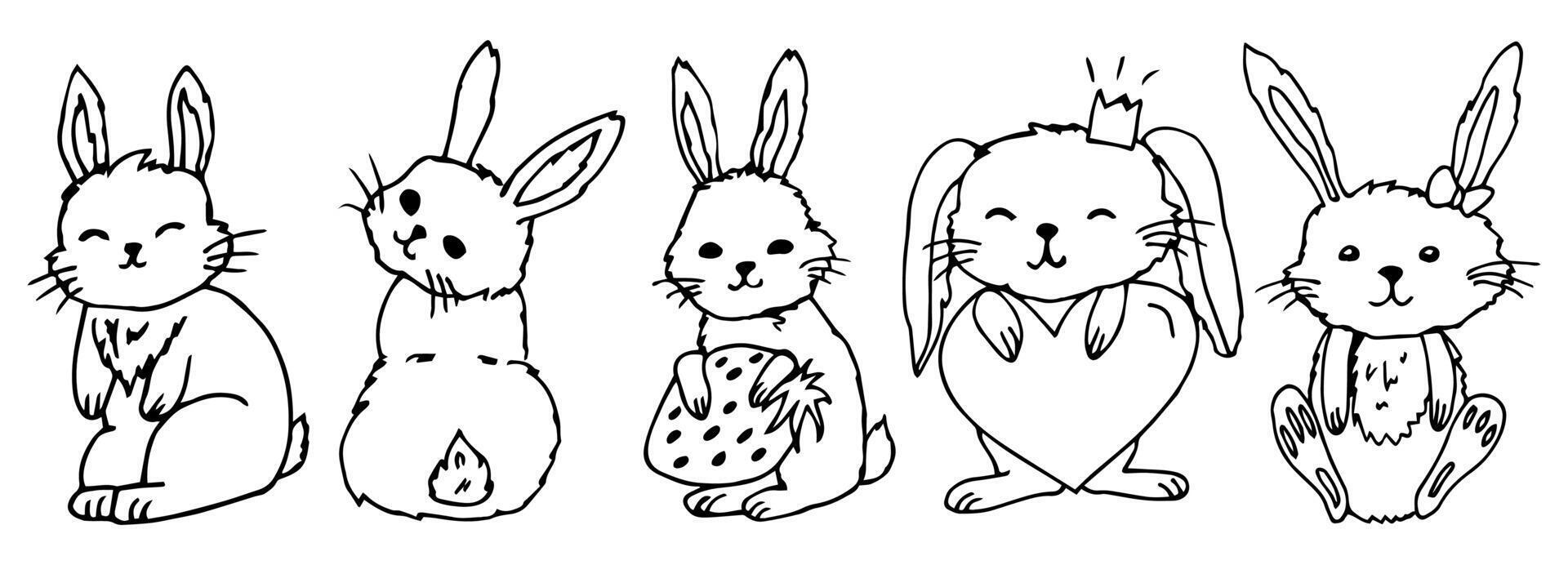 Easter Bunny Outline Vector Art, Icons, and Graphics for Free Download