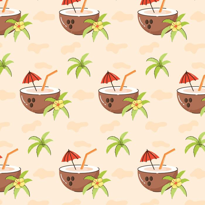 Tropical Beach Pattern Vector Art, Icons, and Graphics for Free Download