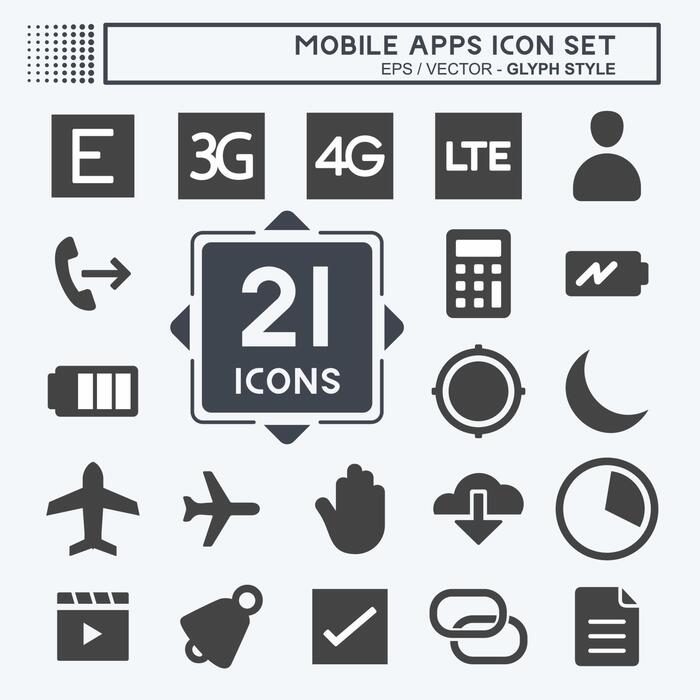 Mobile Icon Set Vector Art, Icons, and Graphics for Free Download