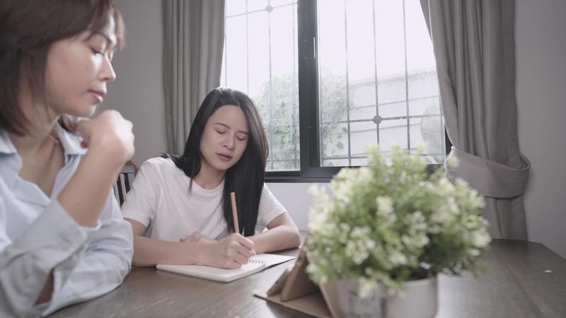 Home tuition schooling concept, asian student study e-learning from ...