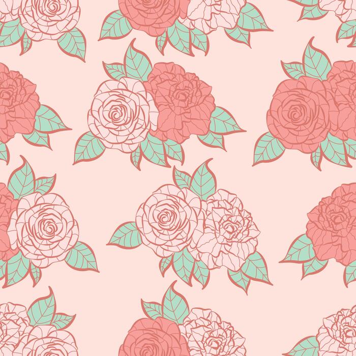 Rose Seamless Pattern Vector Art, Icons, and Graphics for Free Download