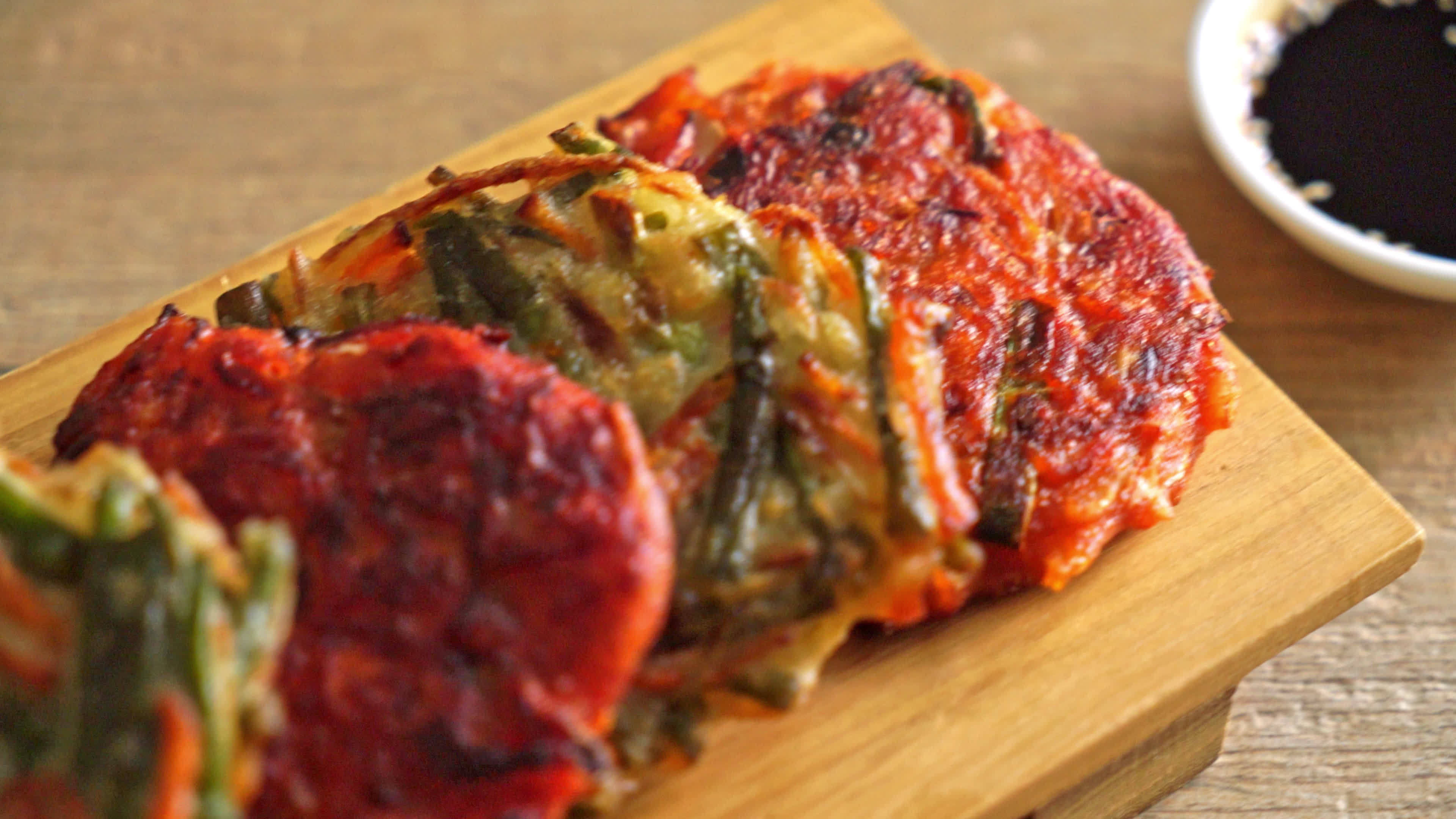 Pajeon or Korean pancake and Korean Kimchi pancake or Kimchijeon - Korean traditional food style ...