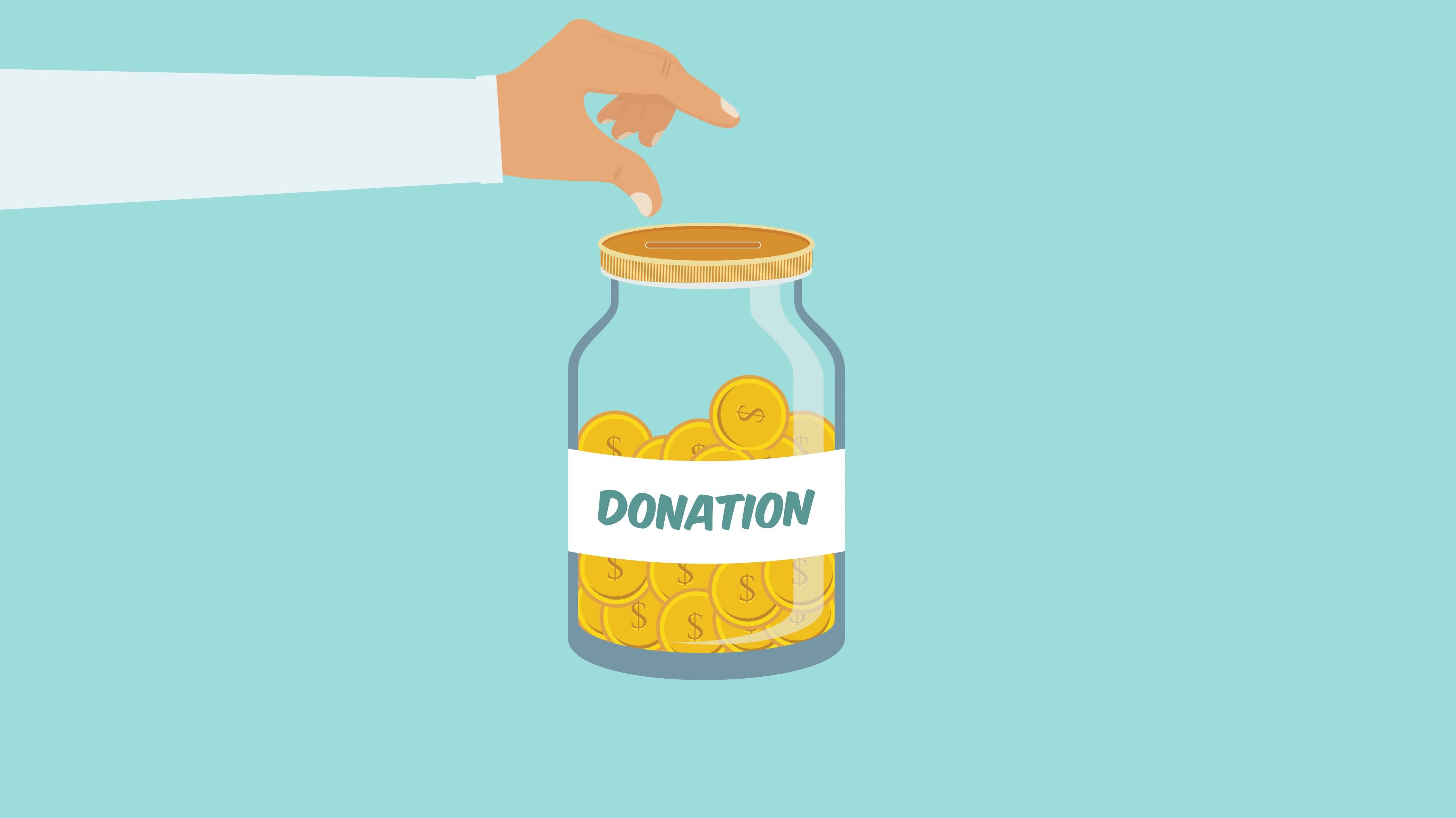 Charity Donation 4K Animation With A Jar Of Coin And Hands Raising charity-donation-4k-animation-with-a-jar-of-coin-and-hands-raising