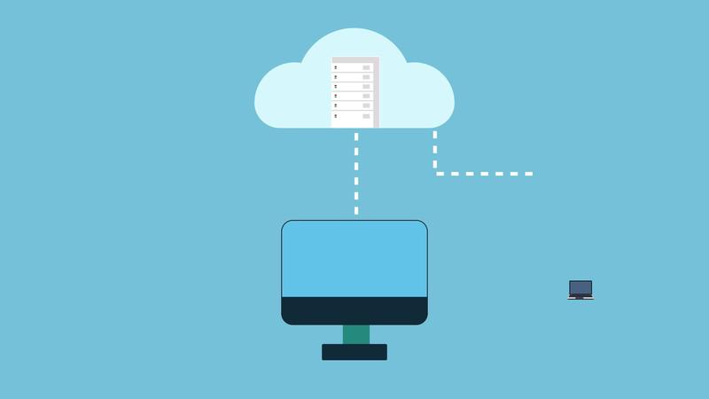 Getting information from cloud servers concept 4K animation. Cloud ...