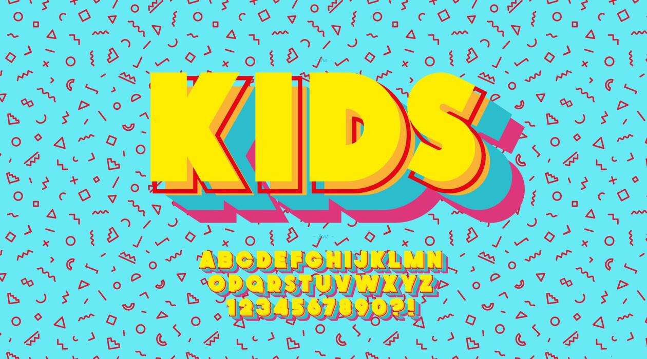 Kids Font Vector Art, Icons, and Graphics for Free Download