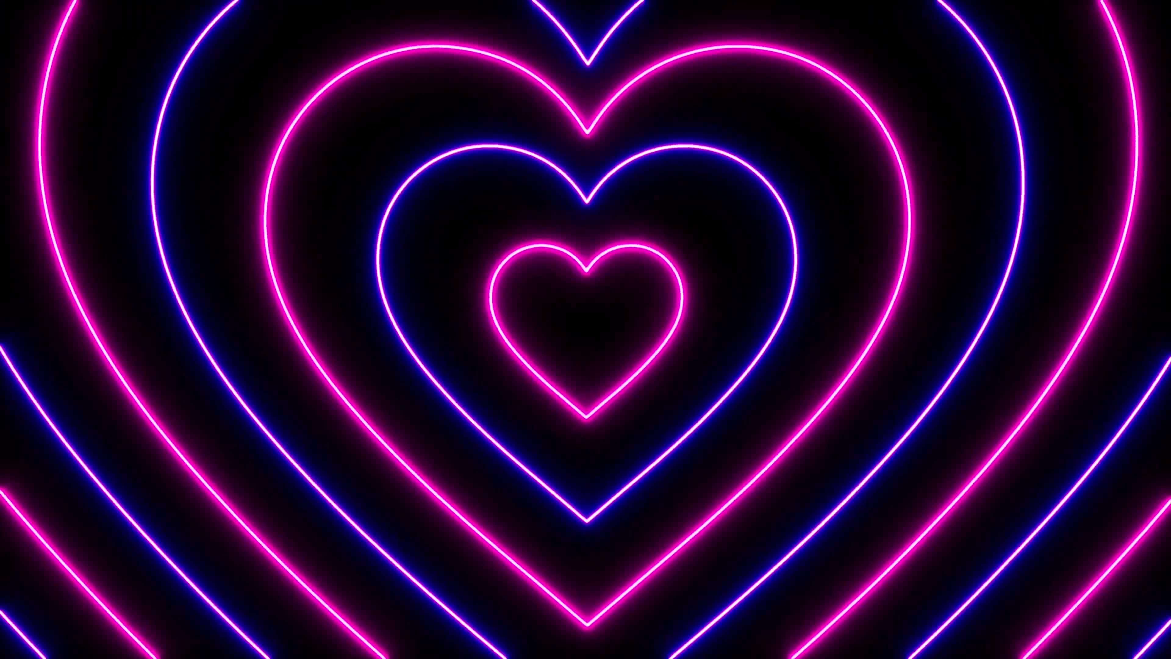 Animated Neon Hearts