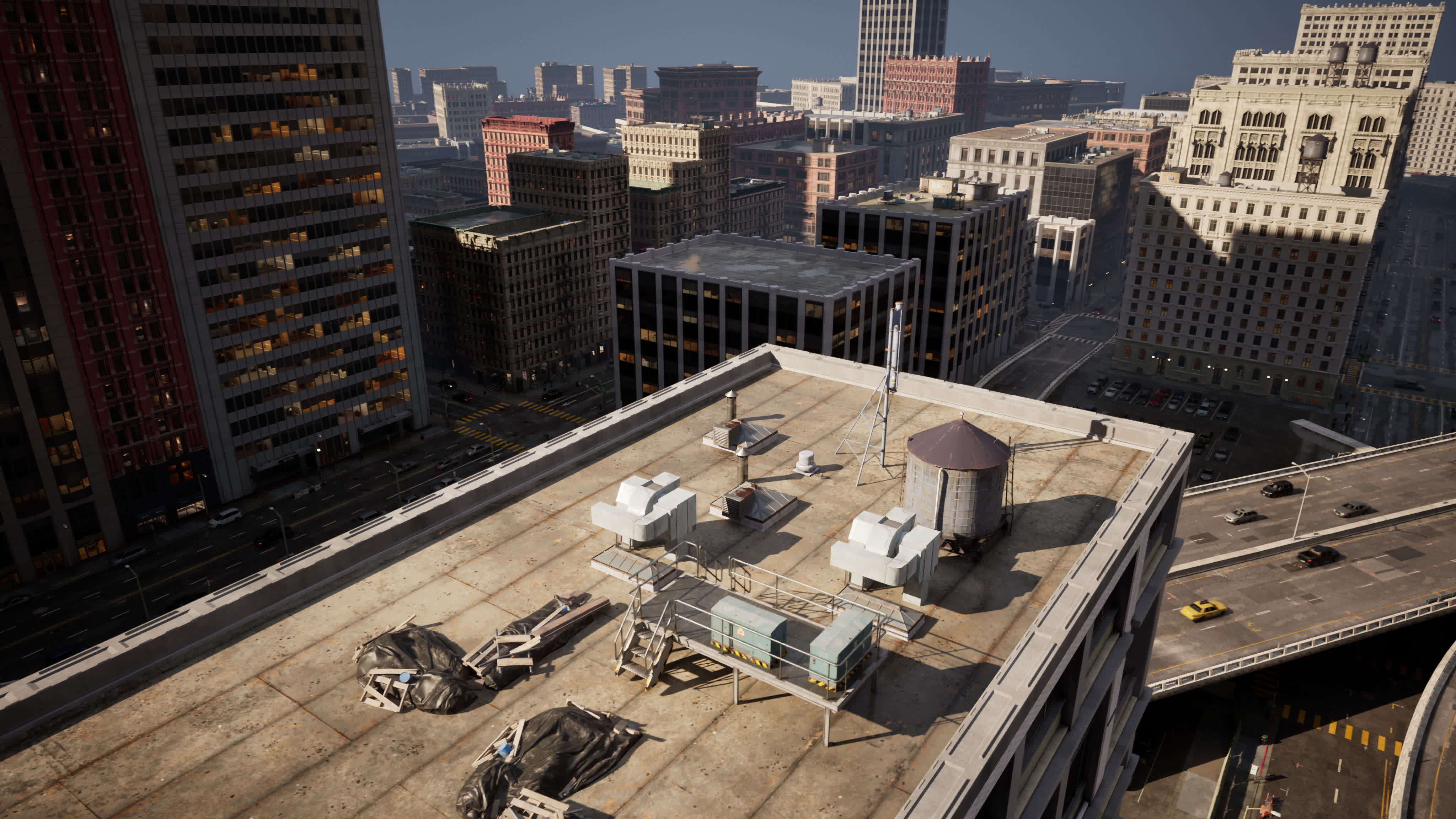 Aerial city view with crossroads and roads and houses 7668104 Stock ...