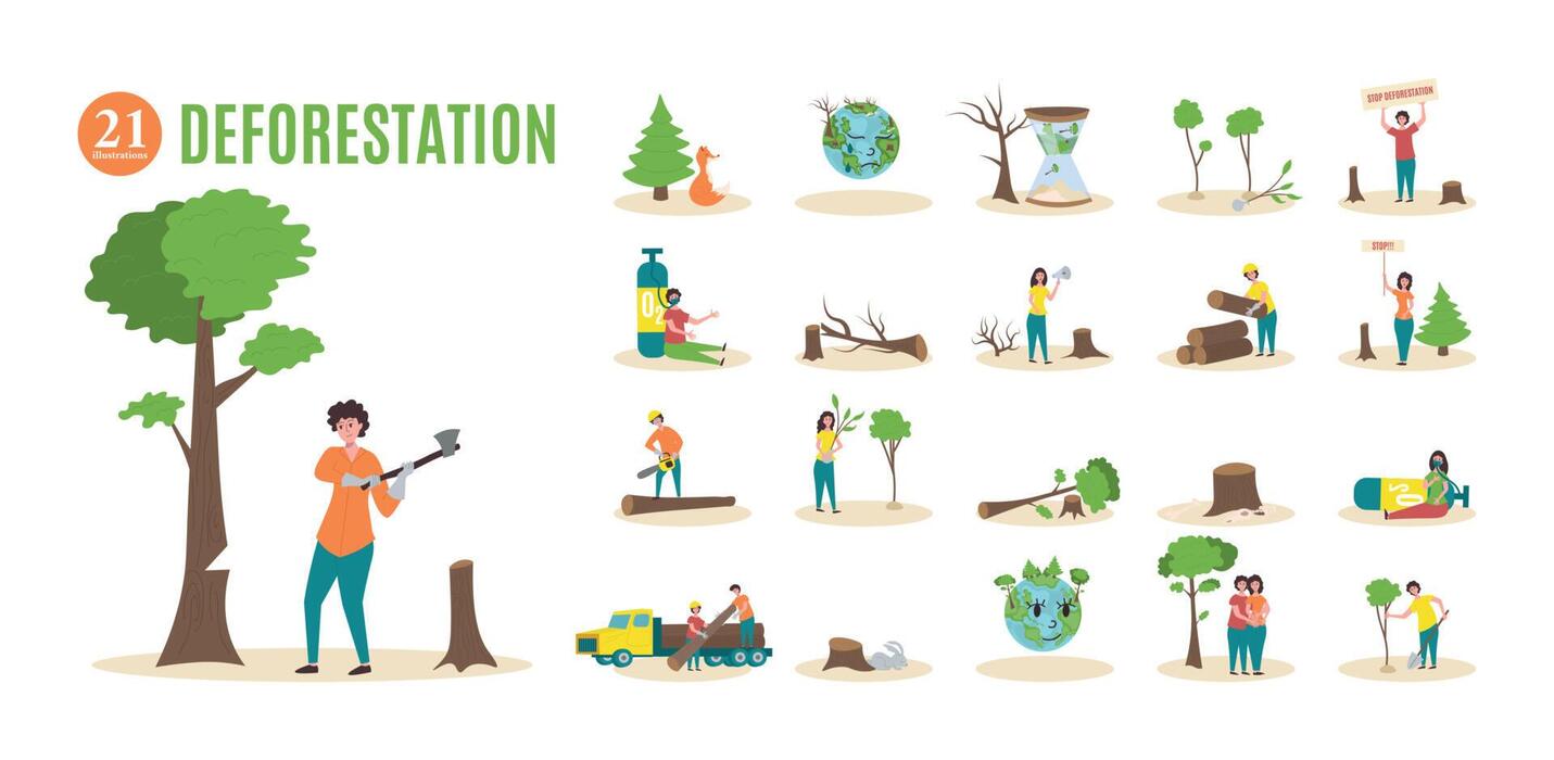Deforestation Vector Art, Icons, and Graphics for Free Download
