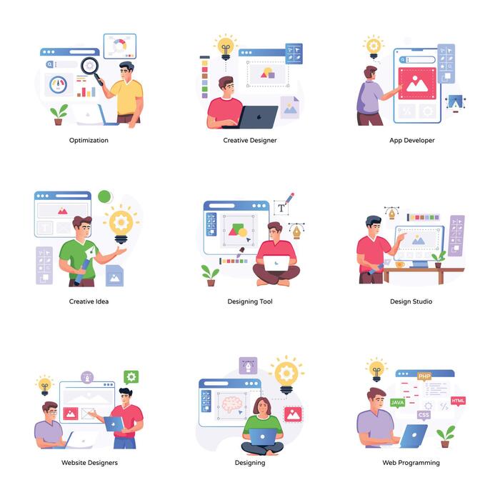 Web Design Process Vector Art, Icons, and Graphics for Free Download