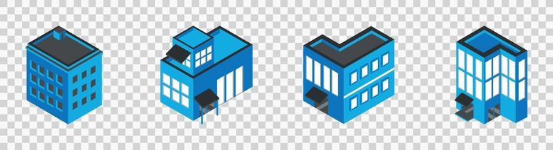 Isometric Building Set Vector Art, Icons, and Graphics for Free Download