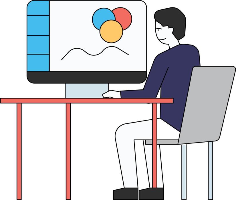 Person Using Computer Vector Art, Icons, and Graphics for Free Download
