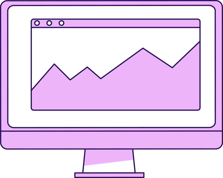 Computer With Graph Vector Art, Icons, and Graphics for Free Download