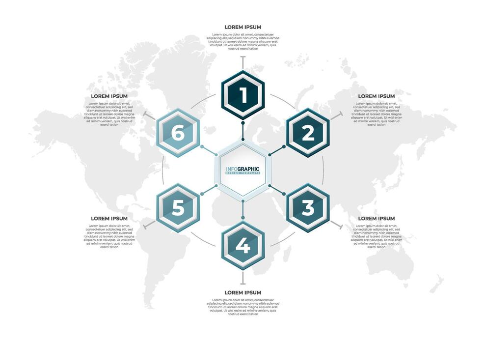 Hexagon World Map Vector Art, Icons, and Graphics for Free Download