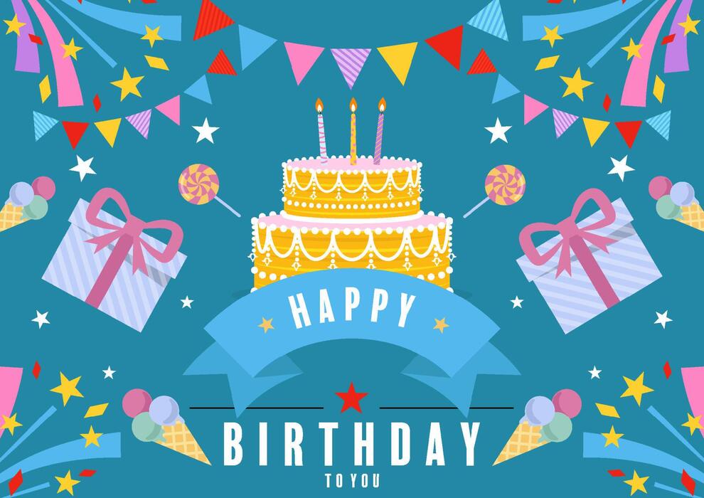 Happy Birthday Blue Background Vector Art, Icons, and Graphics for Free Download