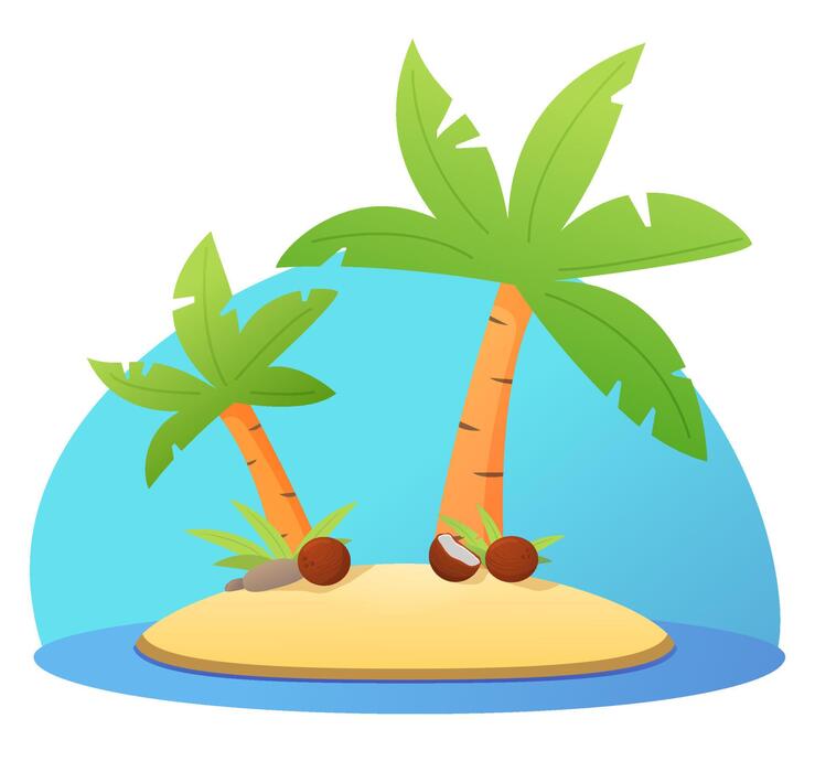 Palm Tree Island Vector Art, Icons, and Graphics for Free Download