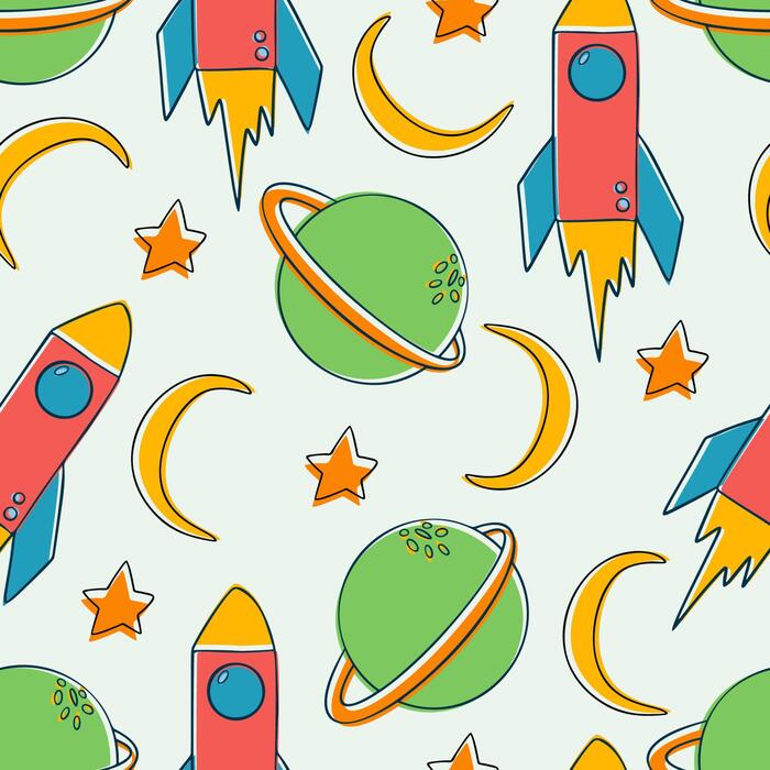 Kids Space Pattern Vector Art, Icons, and Graphics for Free Download